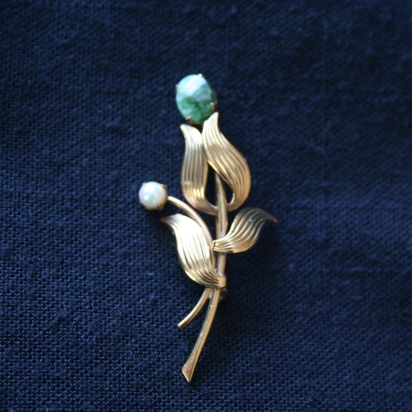 Winard | Jewelry | Winard Jade Scarab With Geniune Pearl 2k Gf ...